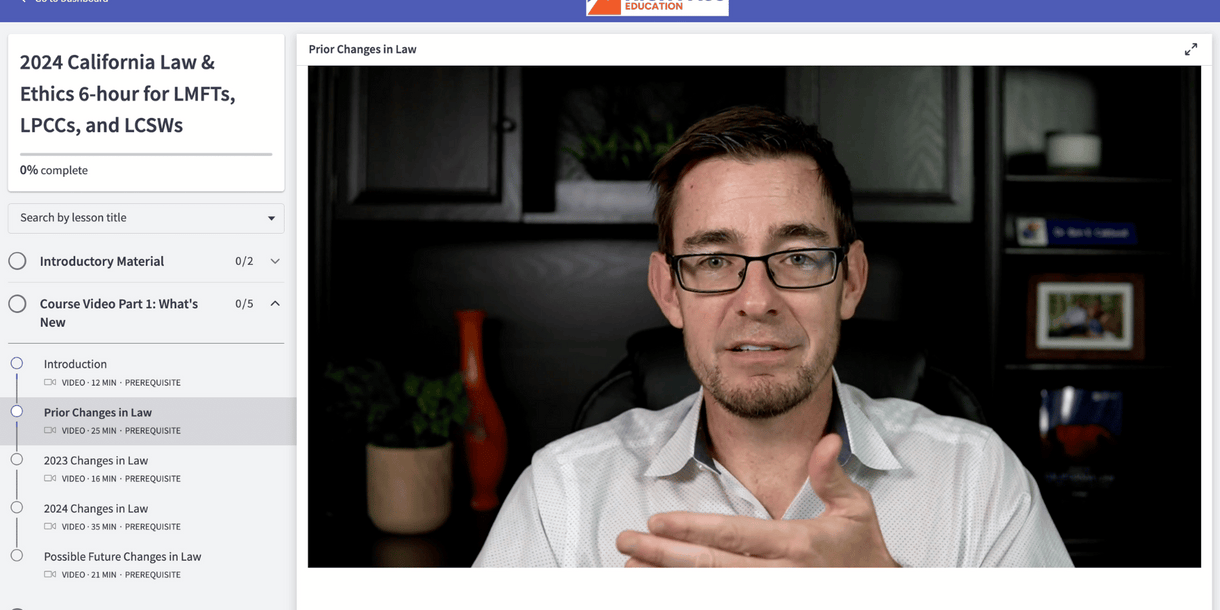 California Law & Ethics 6-hour for LMFTs, LPCCs, & LCSWs - High Pass Education