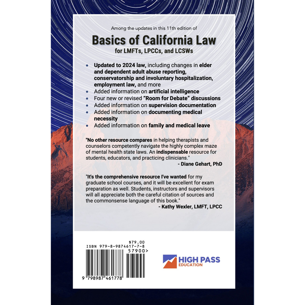 Basics of California Law for LMFTs, LPCCs, & LCSWs (11th ed) digital - High Pass Education