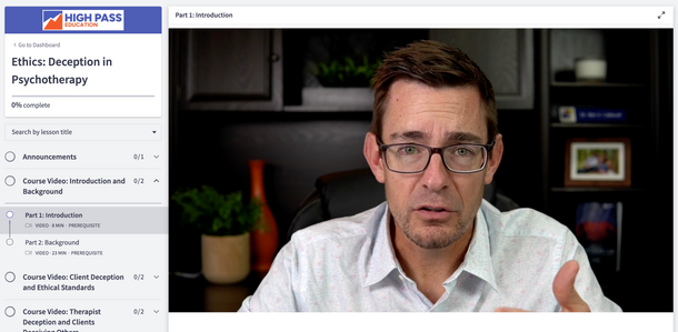 Ethics: Deception in Psychotherapy - High Pass Education